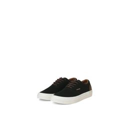 Jack & Jones Sneaker JACK & JONES "JFWASPIRE", Herren, Gr. 43, anthrazit, Lederimitat, Textil, kontrastfarbene Details, Schuhe Sneaker, Halbschuh, Schn&uuml;rschuh, Freizeitsneaker