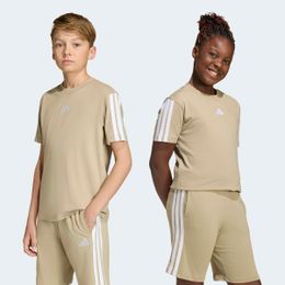 T-Shirt adidas Sportswear "ESSENTIALS KIDS", Jungen, Gr. 176, wonder cargo, wei&szlig;, Obermaterial: 100% Baumwolle, normal, Rundhals, Shirts T-Shirt, sportlicher Stil, Rundhalsausschnitt, ohne Verschluss, f&uuml;r Kinder