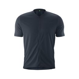 Radtrikot Gonso "SITIVO Jersey Green M", Herren, Gr. 5XL, nachtblau, 100% Polyester, Rundhals, Trikots, Herren Fahrradtrikot kurzarm, Half-Zip Trikot mit R&uuml;ckentasche