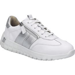 Sneaker Josef Seibel "Gabby 01, weiss-silber", Damen, Gr. 36, wei&szlig; (wei&szlig;, silber), Obermaterial: 100% Rindsleder Leather cow., Schuhe Sneaker