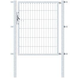 Zauneinzelt&uuml;r Alberts "Flexo", silber (silberfarben), B:100cm H:120cm, Stahl, Tore, Zauneinzelt&uuml;r, 100 cm Breite, in versch. H&ouml;hen