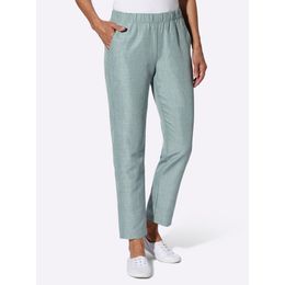 Schlupfhose Classic Basics, Damen, Gr. 44, Normalgr&ouml;&szlig;en, gr&uuml;n (jade, meliert), 100% Polyester, meliert, Hosen Schlupfhose
