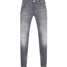 Bequeme Jeans 2Y Premium "2Y Premium Herren 2Y Skinny Fit Jeans", Herren, Gr. 38, Normalgr&ouml;&szlig;en, grau, 97% Baumwolle, 3% Elasthan, unifarben, Jeans