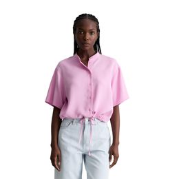 Marc O'Polo Kurzarmbluse MARC O'POLO DENIM "aus TENCEL&trade; Lyocell", Damen, Gr. L, pale bubblegum, Obermaterial: 100% Lyocell, unifarben, relaxed fit bauchfrei, normaler Saum, Blusen