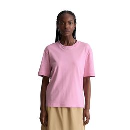 Marc O'Polo T-Shirt MARC O'POLO DENIM "aus Interlock-Jersey", Damen, Gr. L, pale bubblegum, Obermaterial: 100% Baumwolle, unifarben, Basic, regular fit, Rundhals, normaler Saum, Shirts T-Shirt
