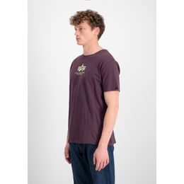 T-Shirt Alpha Industries "Basic T-Shirt ML", Herren, Gr. L, lila (plum), Obermaterial: 100% Baumwolle, Shirts T-Shirt