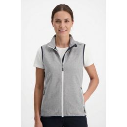 Fleeceweste CMP, Damen, Gr. 44, grau (bianco, graff), Obermaterial: 55% Polyester, 45% Baumwolle, Westen Fleeceweste, aus Polyester und Baumwolle, sportlicher Stil, leichtes Gewicht