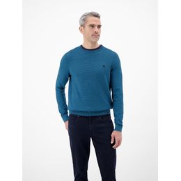 Strickpullover Lerros "Herren Strickpullover in Twist-Struktur", Damen, Gr. XL, swedish blau, 100% Baumwolle, Rundhals, Pullover Strickpullover, Rundhalsausschnitt, weicher Stoff, lang&auml;rmlig, normale Passform