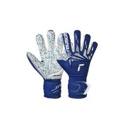 Torwarthandschuhe Reusch "Attrakt Freegel Fusion Ortho-Tec", Damen, Gr. 9.5, blau, wei&szlig;, 32% Latex, 24% Polyamid, 20% Polyester, 5% Polyurethan, 4% Polypropylen, Handschuhe, mit maximaler Sicherheit f&uuml;r die Finger