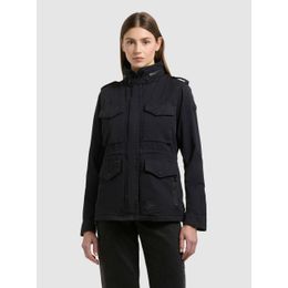Cargojacke Khujo "NORI", Damen, Gr. L, schwarz, Twill, 100% Baumwolle, unifarben, regular fit, eingesetzt mit Kn&ouml;pfen, Jacken