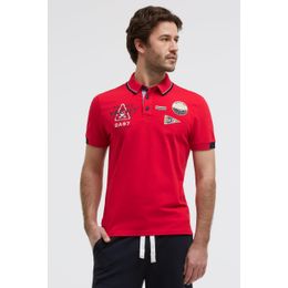 Poloshirt Gaastra, Damen, Gr. L, core rot, Piqu&eacute;, Material: 95% Baumwolle, 5% Elasthan, bedruckt, bestickt, regular fit normal, hoch geschlossener Ausschnitt, eingesetzt B&uuml;ndchen, Shirts, mit Seitenschlitze