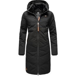 Wintermantel Ragwear "Wintermantel Rebelka", Damen, Gr. 6XL, schwarz (schwarz22), Obermaterial: 100% Polyester PES. Obermaterial: Futter: 100% Polyester PES. 100% Polyester PES., M&auml;ntel Wintermantel