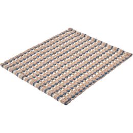 Badematte Kleine Wolke "Loop", beige (sandbeige), H:12mm, Baumwolle, Polyester, Badematten, Badematte, Badteppich, weiche Chenillequalit&auml;t, gestreift, handgewebt