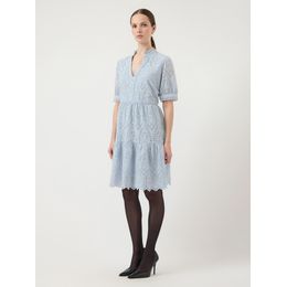 Blusenkleid Y.A.S "YASHOLI SS DRESS S. NOOS", Damen, Gr. S, N-Gr, skyway, Web, Obermaterial: 100% Baumwolle, unifarben, V-Ausschnitt, Kleider Blusenkleid, Sommerkleid