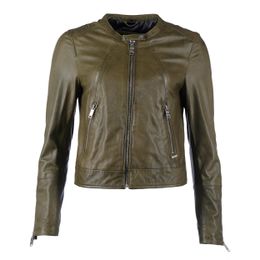Bikerjacke Maze "Lederjacke 183Grenada", Damen, Gr. XS, gr&uuml;n (forest night), Obermaterial: 100% Lammleder LEL. Futter: 100% Polyester PES., Jacken Bikerjacke