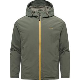 Outdoorjacke Ragwear "Kapuzenjacke Lewie", Herren, Gr. XXL, gr&uuml;n (schwarz olive26), Obermaterial: 100% Nylon NY. Obermaterial: Futter: 100% Polyester PES., gerade, hoch geschlossener Ausschnitt, weit elastischer Bund, Jacken Outdoorjacke, &Uuml;bergangsjacke mit wasserdichtem Rei&szlig;verschluss