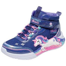 Sneaker Skechers "UNICORN CHASER", M&auml;dchen, Gr. 31, bunt (navy, multi), Lederimitat, Textil, Glitzer, kontrastfarbene Details, Schuhe Sneaker, Boots mit Einhorn, Gr&ouml;&szlig;enschablone zum Download