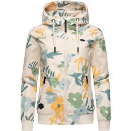 Outdoorjacke Ragwear "&Uuml;bergangsjacke Nuggie Block Flower", Damen, Gr. XXL, beige, Obermaterial: 100% Polyester PES. Obermaterial: Futter: 100% Polyester PES., Jacken Outdoorjacke