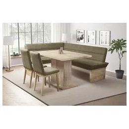 Eckbankgruppe OTTO HOME "Beluna + Cross Essecke Sitzgruppe Eckbank K&uuml;chenbank", braun (cappuccino), B:210cm H:89cm T:169cm, FSC-zertifizierter Holzwerkstoff, FSC-zertifiziertes Massivholz, Polyester, Sitzm&ouml;bel-Sets, Eckbankgruppe, Sitzgruppe Esszimmer St&uuml;hle Tisch und Bank bequem gepolstert