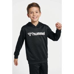 Kapuzensweatshirt Hummel "HMLLOGO HOODIE KIDS", M&auml;dchen, Gr. 140, schwarz, Obermaterial: 100% Polyester, Sweatshirts Kapuzensweatshirt, f&uuml;r Kinder