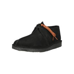 Schn&uuml;rschuh Clarks "Desert Trek", Herren, Gr. 40, schwarz, Leder, Schuhe Schn&uuml;rschuh, mit Krepp-Sohle