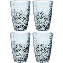 Gl&auml;ser-Set Leonardo "MATERA", blau, H:12cm &Oslash;:8,4cm, Glas, Trinkgef&auml;&szlig;e, Gl&auml;ser-Set, 340 ml, 4-teilig