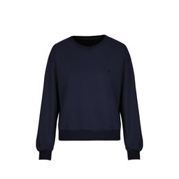 Sweatshirt TRIGEMA "TRIGEMA D&uuml;nnes Sweatshirt", Damen, Gr. XS, blau (navy), Sweatware, 50% Baumwolle, 50% Polyester, Basic, Rundhals, Sweatshirts Sweatshirt
