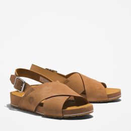 Sandale Timberland "MALIBU WAVES BASIC BACKSTRAP SANDAL", Damen, Gr. 39,5, indian tan, Leder, Schuhe Sandale, aus Leder
