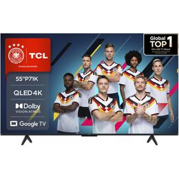 TCL QLED-Fernseher "55P71KX1", Energieeffizienz: F, schwarz, 55 &Prime;, Fernseher, Multi-HDR, Dolby Vision, Smart TV, Airplay2, Dolby Atmos, Game Master, QLED-Fernseher