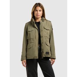 Cargojacke Khujo "NORI", Damen, Gr. M, olive, Twill, 100% Baumwolle, unifarben, regular fit h&uuml;ftlang, eingesetzt mit Kn&ouml;pfen, Jacken