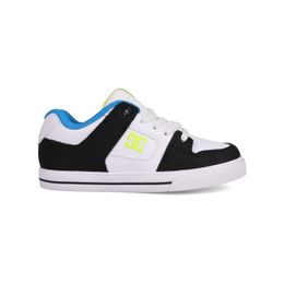 Sneaker DC Shoes "Pure Elastic", M&auml;dchen, Gr. 7(39), schwarz, blau, lime, Obermaterial:55.4% Leder, 44.6% Synthetikmaterial;, Schuhe Sneaker