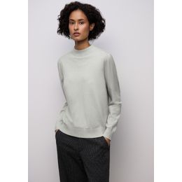 Strickpullover Street One, Damen, Gr. 44, pelican grau meliert, Stoff, 50% Viskose, 28% Polyester, 22% Polyamid, unifarben, comfort fit normal, B&uuml;ndchen, Pullover Strickpullover, mit Strick-Detail
