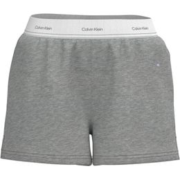Shorts, Damen, Gr. XL (42), N-Gr, b10 grau heather, Web, Obermaterial: 100% Baumwolle, Calvin Klein Underwear, meliert, regular fit kurz, Hosen Shorts, Regular fit elastischem Bund
