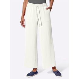 Schlupfhose Classic Basics, Damen, Gr. 42, Normalgr&ouml;&szlig;en, beige (ecru), 100% Polyester, unifarben, Hosen Schlupfhose