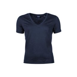T-Shirt Gant "T-Shirt ORIGINAL V-NECK SS T-SHIRT 1er Pack", Damen, Gr. XS, blau, Obermaterial: 100% Baumwolle CO., Shirts T-Shirt