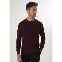 Rundhalspullover FELIX HARDY "Basic-Pullover mit Rundhalsausschnitt", Herren, Gr. L, bordeaux, 100% Baumwolle, Pullover Rundhalspullover