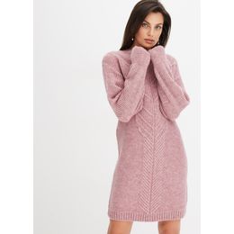 bonprix Strickkleid, rosa, Gr.36/38 (S), Modern und feminin: Oversized Strickkleid mit modernem Zopfmuster