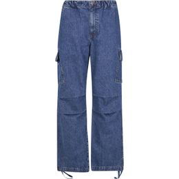 Stoffhose 2Y STUDIOS "2Y Studios Alan Cargo Jeans", Herren, Gr. 32, Normalgr&ouml;&szlig;en, midblau, 100% Baumwolle, unifarben, relaxed fit, Hosen Stoffhose