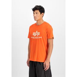 T-Shirt Alpha Industries "Basic T-Shirt BL", Damen, Gr. L, orange (boost orange), Obermaterial: 100% Baumwolle, Shirts T-Shirt