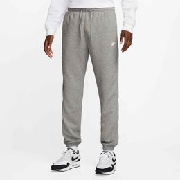 Sporthose Nike Sportswear "M NK CLUB BB CUFF PANT", Herren, Gr. XL, N-Gr, dk grau heather, lt smoke grau, wei&szlig;, Obermaterial: 80% Baumwolle, 20% Polyester, Hosen Sporthose, mit angerautem Fleece innen, mit seitlichen Taschen