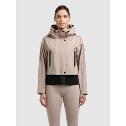 Blouson Khujo "AMELIA", Damen, Gr. M, latte beige, Web, 100% Polyester, leicht gl&auml;nzend, regular fit h&uuml;ftlang, eingesetzt Rippstrickb&uuml;ndchen mit Windstopper, Jacken Blouson