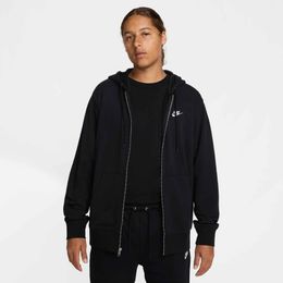 Kapuzensweatshirt Nike Sportswear "M NK CLUB FT FZ HOODIE", Herren, Gr. XXL, schwarz, schwarz, wei&szlig;, Obermaterial: 80% Baumwolle, 20% Polyester, normal, Rundhals, Sweatshirts Kapuzensweatshirt, mit Kapuze, Rundhalsausschnitt
