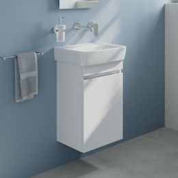 Geberit Renova Plan Handwaschbecken, evineo ineo5 evo Unterschrank B: 45 cm, 1 T&uuml;r, mit Griffmulde,, 501627008+BE0982WH,