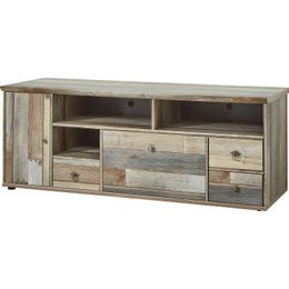 TV-Board Innostyle "BONANZA", braun, B:162cm H:61cm T:52cm, Holzwerkstoff, Sideboards, TV-Board, 1 Holzt&uuml;r, 3 Schubladen, 1 Klappe, 3 F&auml;cher, 2 Kabeldurchl&auml;sse