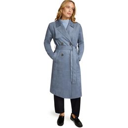 Wintermantel Zero "Damen in Lederoptik", Damen, Gr. 42, flint stone, Stoff, Obermaterial: 95% Polyester, 5% Elasthan, aufgeraut, figurbetont normal, V-Ausschnitt, eng, M&auml;ntel Wintermantel