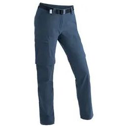 Outdoorhose Maier Sports "Inara slim zip", Damen, Gr. 20, Kurzgr&ouml;&szlig;en, blau (jeansblau), 90% Polyamid, 10% Elasthan, Hosen Outdoorhose, Damen Zip-Off Wanderhose, atmungsaktive Trekkinghose, Slim Fit