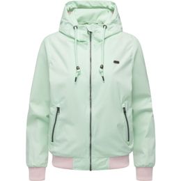 Outdoorjacke Ragwear "Outdoorjacke Nuggeta Summer YOUMODO", Damen, Gr. XXL, gr&uuml;n (mint), Obermaterial: 100% Polyester PES. Obermaterial: Futter: 100% Polyester PES., l&auml;ssig geschnitten, hoch geschlossener Ausschnitt, &Auml;rmel ohne &Auml;rmelschlitz Rippb&uuml;ndchen, Jacken Outdoorjacke, L&auml;ssige &Uuml;bergangsjacke mit Kapuze