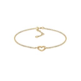 Armkette Elli "Armband Herz Liebe Love 925 Silber" Gr. 170, gold, Armb&auml;nder, Damen, Silber 925 (Sterlingsilber), Armkette