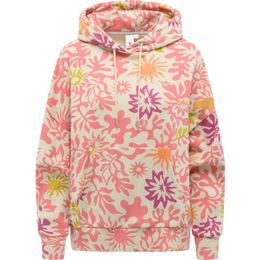 Kapuzenpullover Ragwear "Kapuzenpullover Pirita Print", Damen, Gr. L, rosa (pink combo26), Obermaterial: 70% Baumwolle CO. 30% Polyester PES. Futter: 70% Baumwolle CO. 30% Polyester PES., hoch geschlossener Ausschnitt, &Auml;rmel ohne &Auml;rmelschlitz Rippb&uuml;ndchen, Pullover Kapuzenpullover
