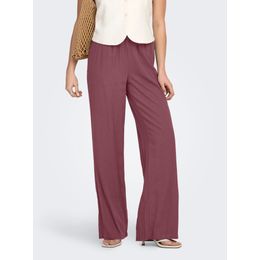 Schlupfhose Only "ONLGOA MW LINEN BL PULL-UP PANT CC PNT", Damen, Gr. S, L&auml;nge 32, rose braun, Web, Obermaterial: 70% Viskose, 30% Leinen, unifarben, regular fit lang, Hosen Schlupfhose, mit Leinen